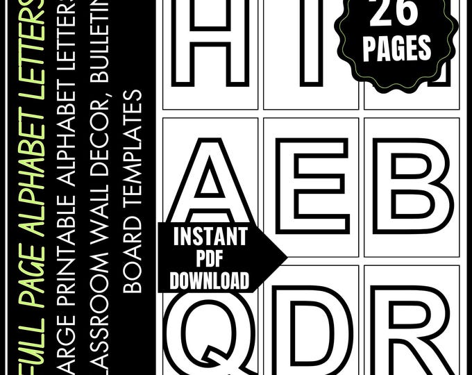 Large Alphabet Letters for Classroom Big Number Templates Printable ...