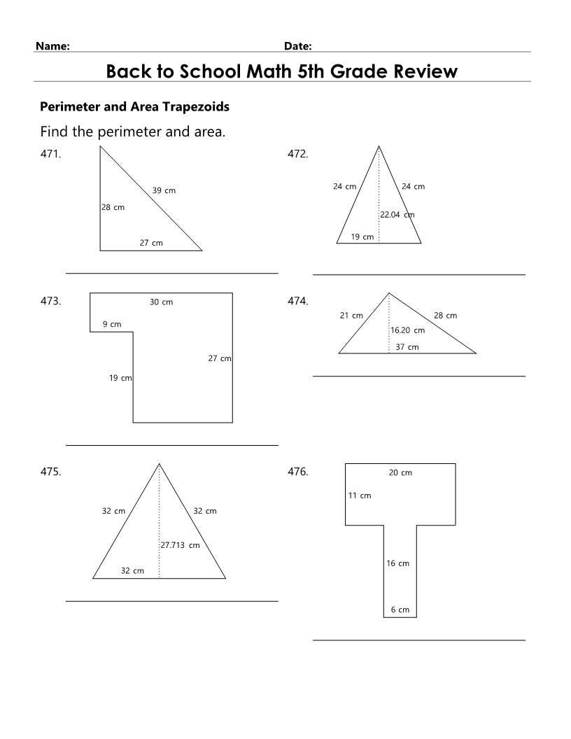Back to School Math Activities for 6th Grade Math - Review of 5th Grade ...