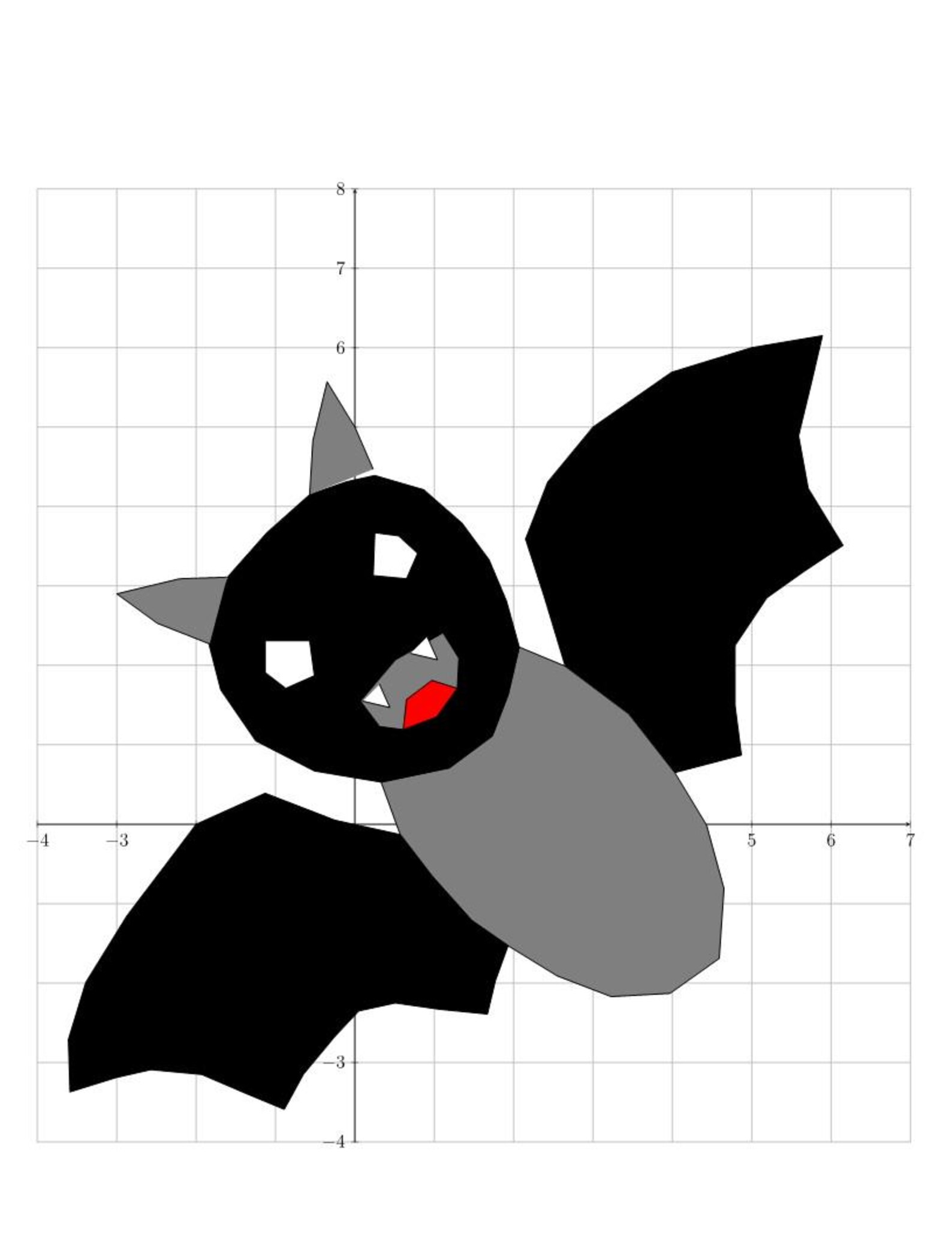 Halloween Bat Graphing: Cartesian Plane Mystery Picture (instant ...