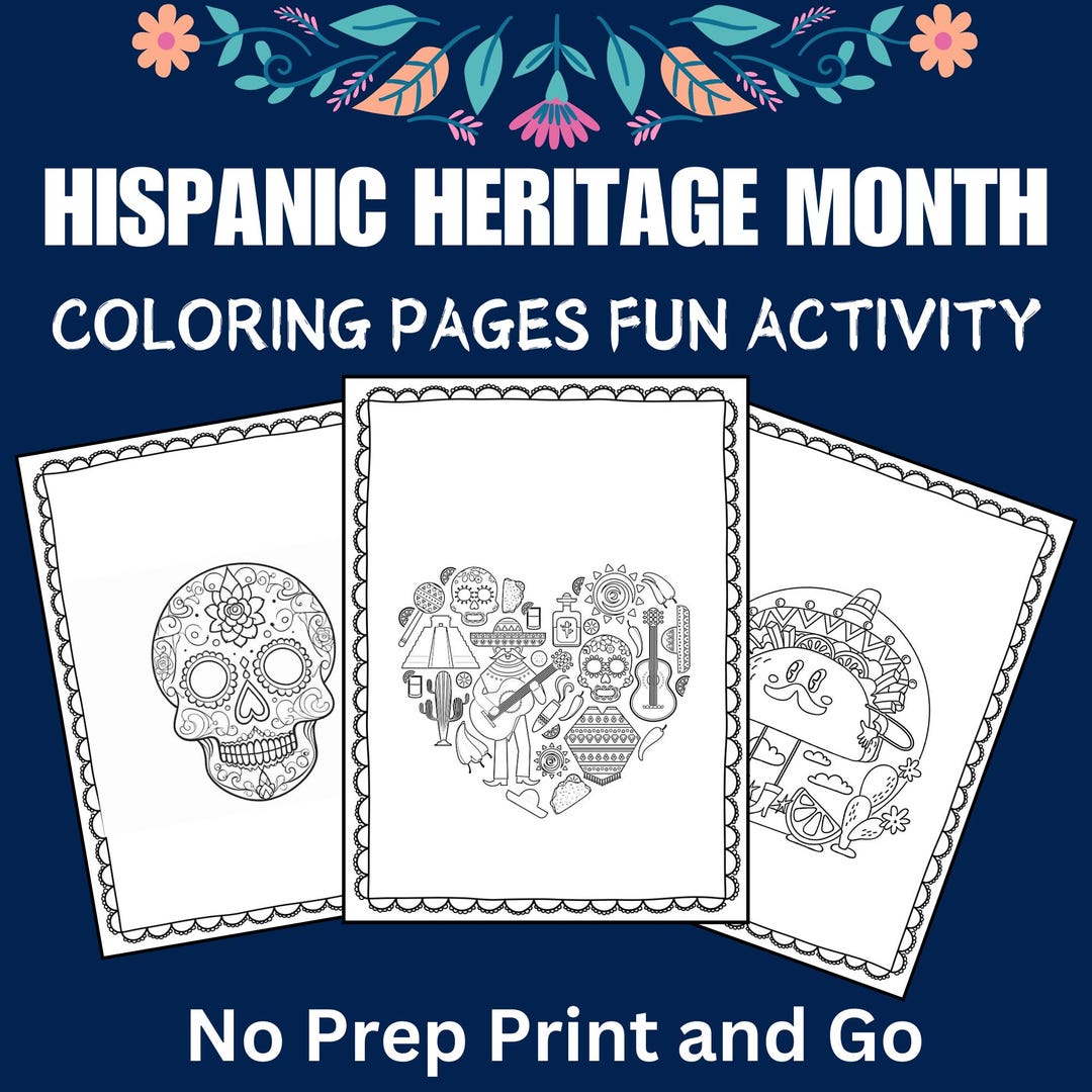 Hispanic Heritage Month Coloring Pages: 30 Printable Sheets (PDF) - Etsy