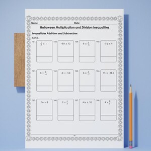 Halloween Inequalities, 16 Worksheets Homeschool Math, Middle School ...