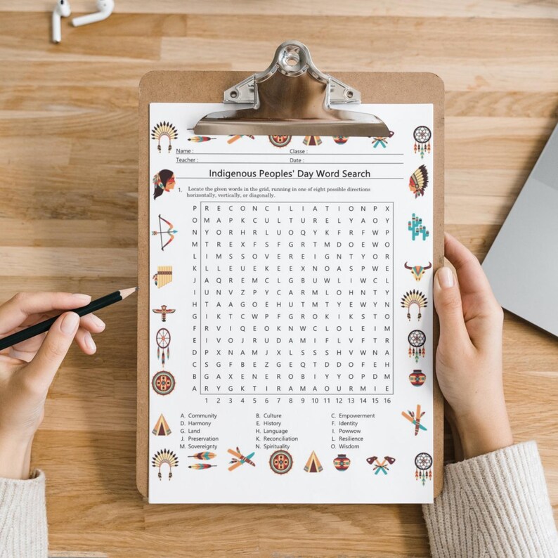 Indigenous People Word Search 3 Printable Puzzles Digital Vocabulary ...