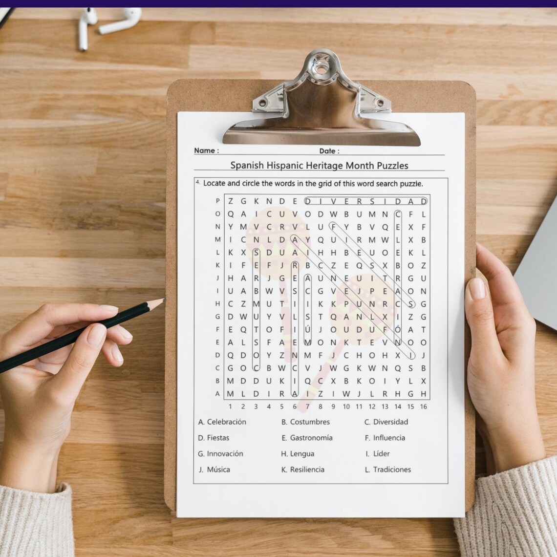 Hispanic Heritage Month Word Search Puzzles: Spanish Vocabulary ...