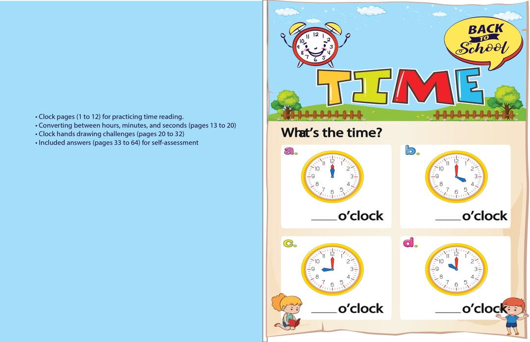 Clock Reading Exercise Kindergarten Time Telling Worksheet Printable ...