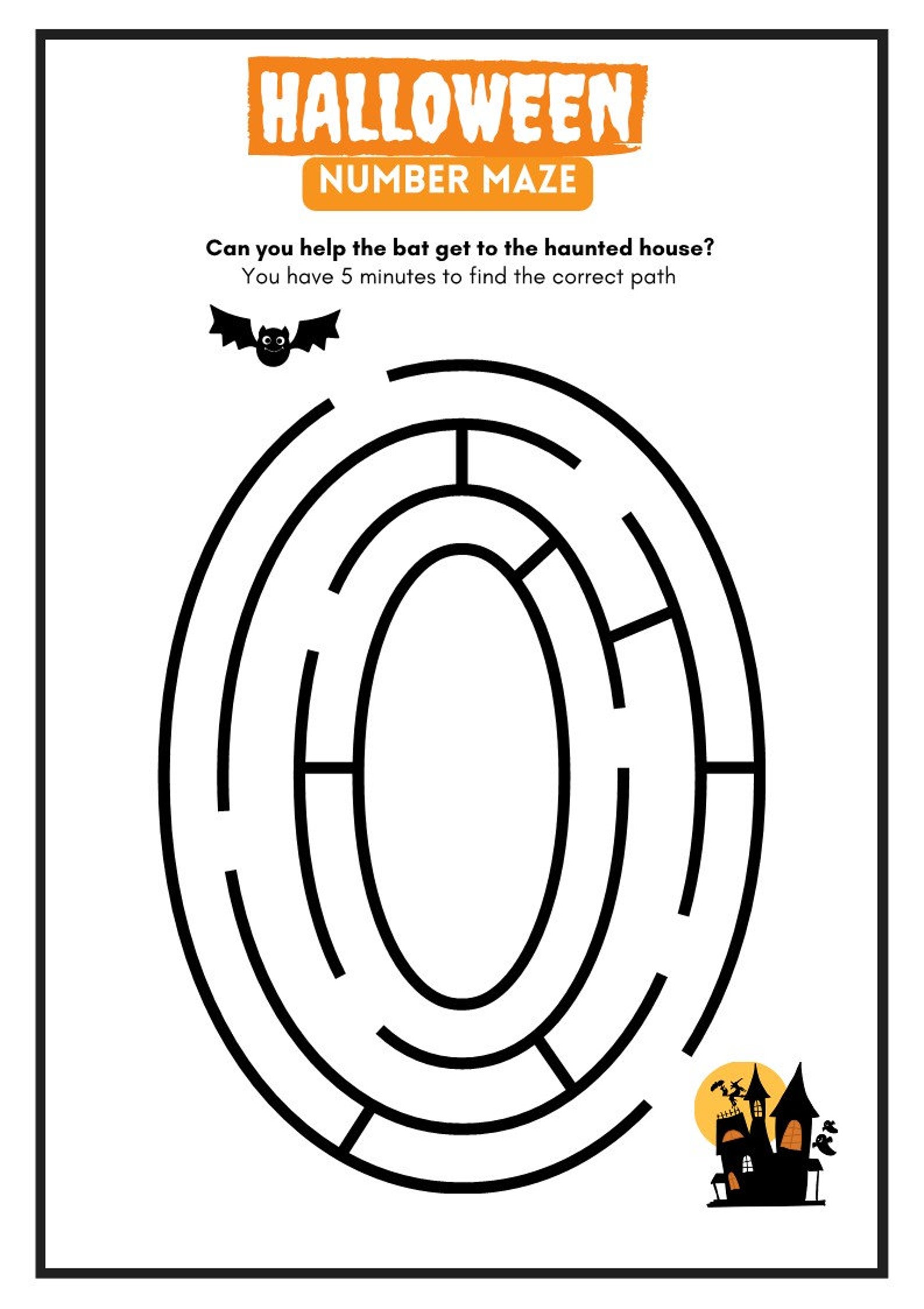 Halloween Number Maze Printable Number Maze Worksheets, Number ...