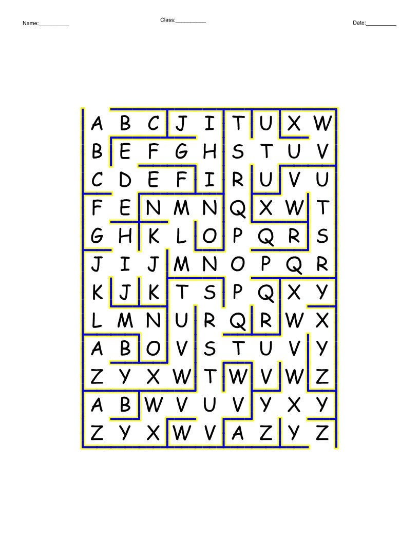 NO PREP Halloween Alphabet Maze for Kids Prek K Learn Alphabet in Fun ...