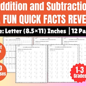 Math Fact Fluency: Addition & Subtraction Exercises (PDF Download) - Etsy