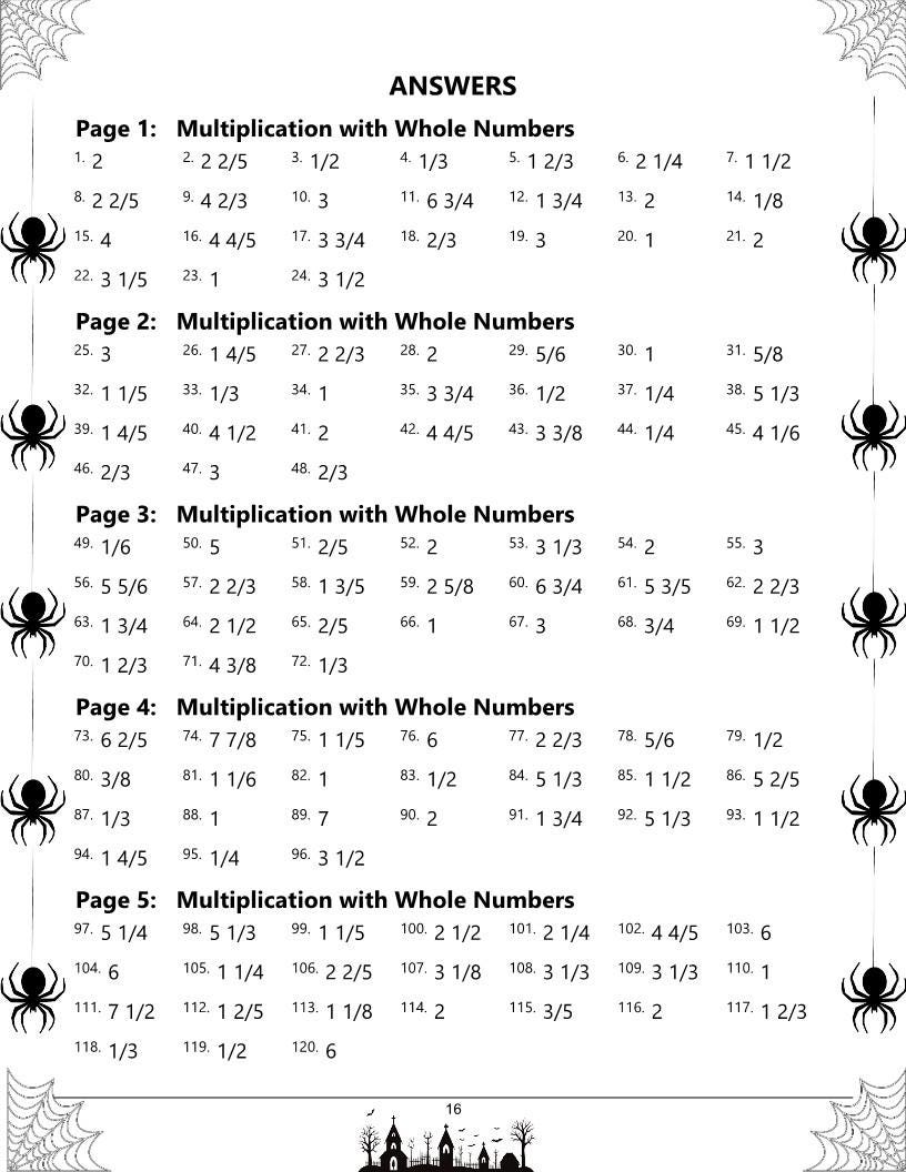 Halloween Math Worksheets Multiplication