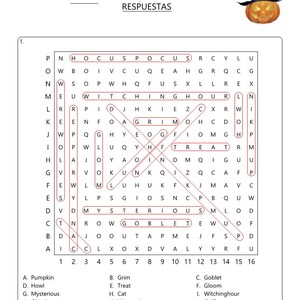 No PREP GIANT HALLOWEEN Vocabulary Word Search Puzzle Worksheet Back to ...