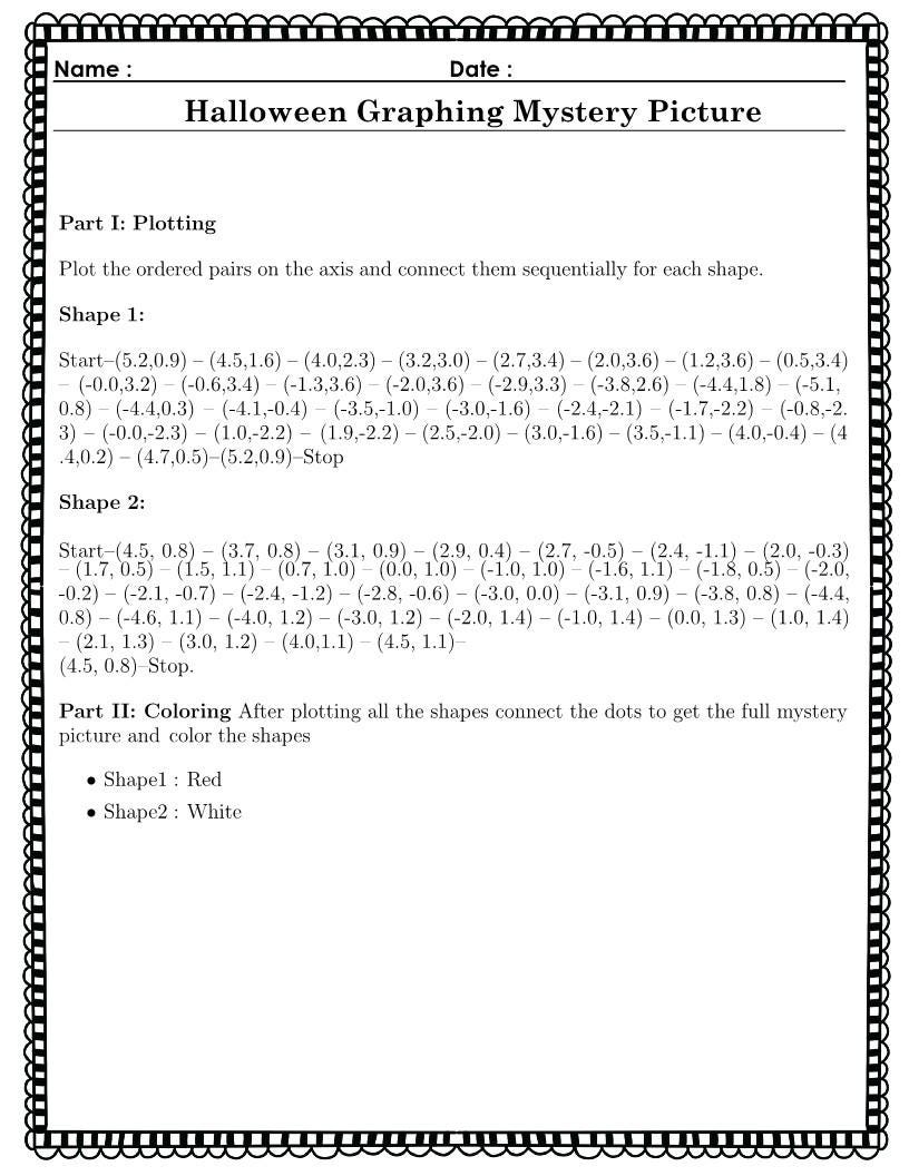 Halloween Graphing Using Coordinates 4 Quadrants Mystery Picture Math ...
