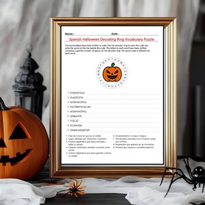 Spanish Halloween 10 Decoding Ring Puzzles Noche De Brujas Espanol ...