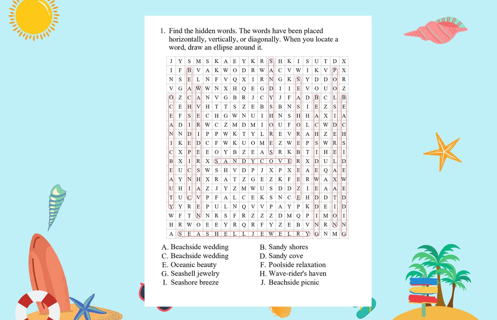 Word Search Puzzle | 100 Printable Puzzle Pages for Kids and Adults ...