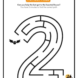 Halloween Number Maze Printable Number Maze Worksheets, Number ...