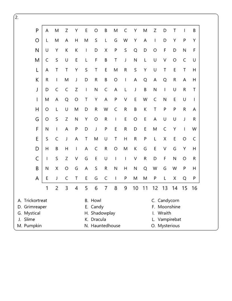 No PREP GIANT HALLOWEEN Vocabulary Word Search Puzzle Worksheet Back to ...