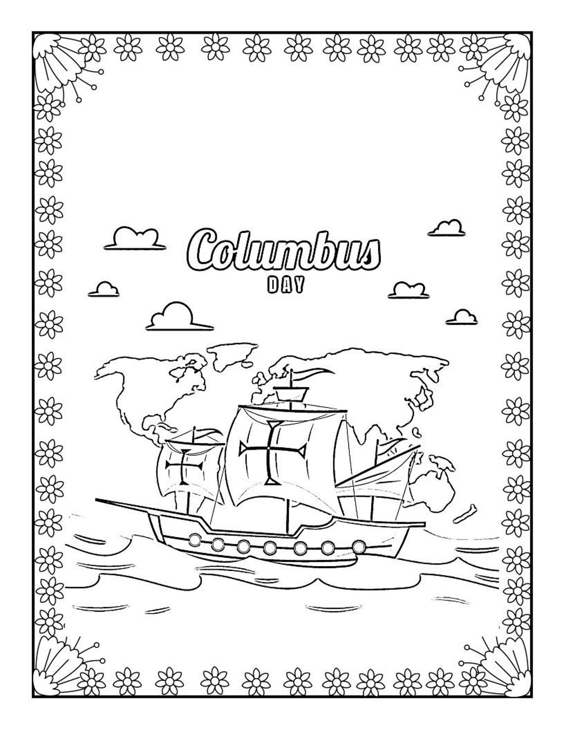 Columbus Day Coloring Pages (30 Sheets) Printable Columbus Day ...