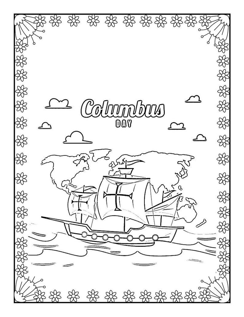 Columbus Day Coloring Pages (30 Sheets) Printable Columbus Day ...