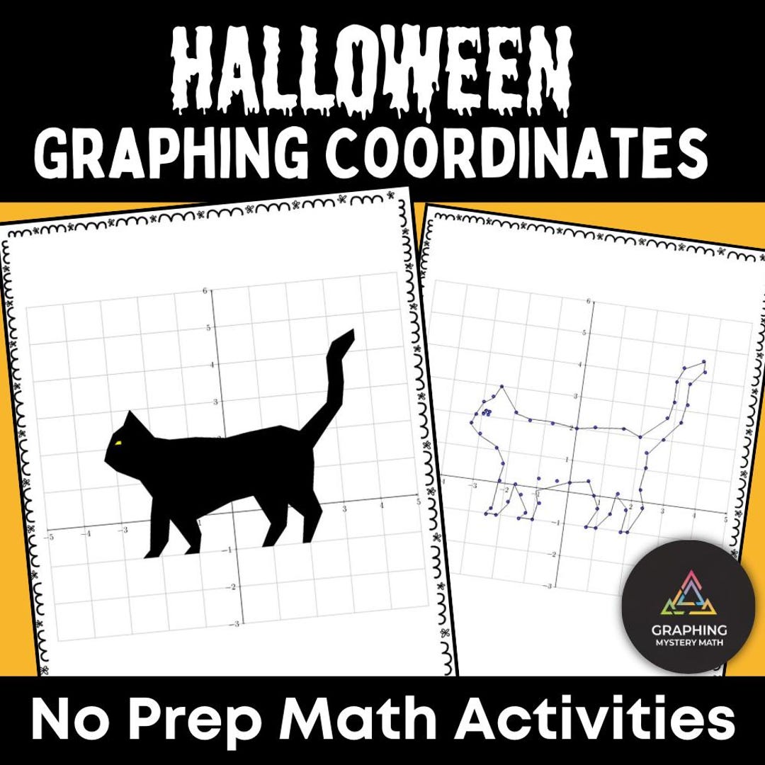 Halloween Black Cat Graphing: Mystery Picture Math (instant Download ...