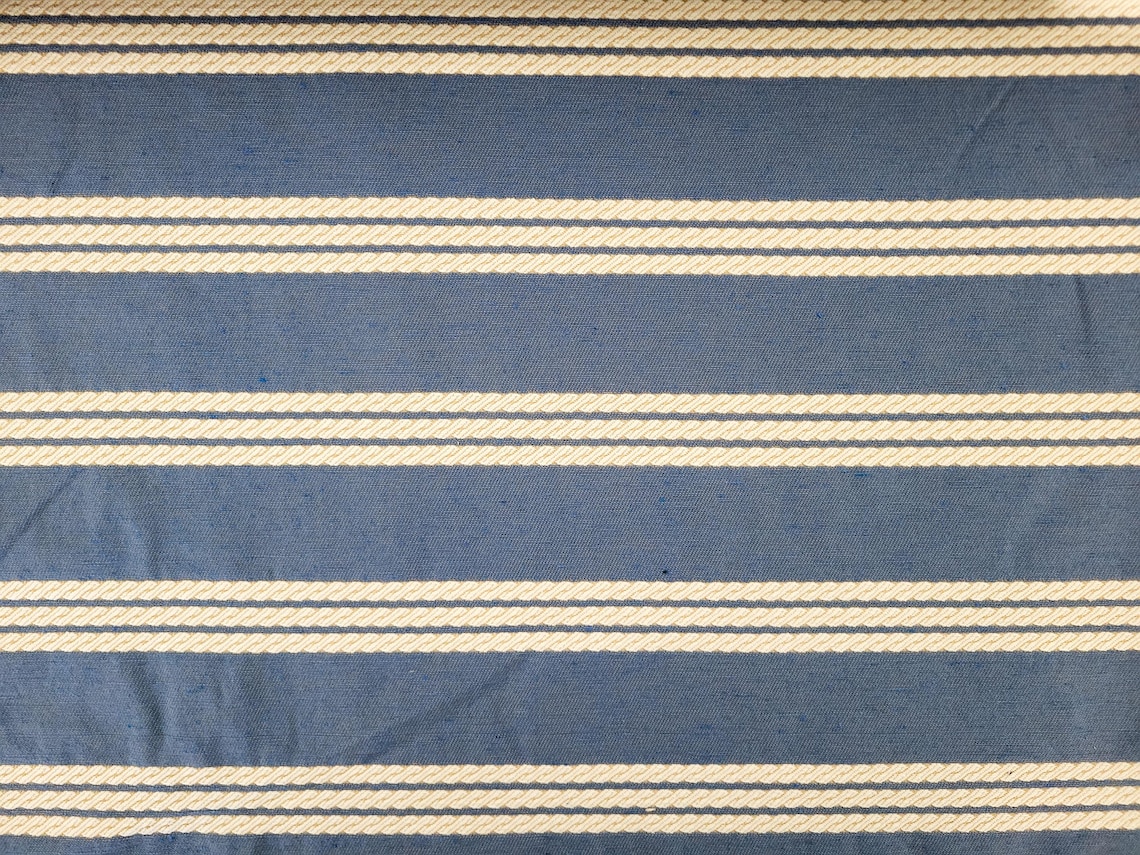 Blue Rope Stripe | Fabric by the Yard, Upholstery, Sewing, Upholstery ...