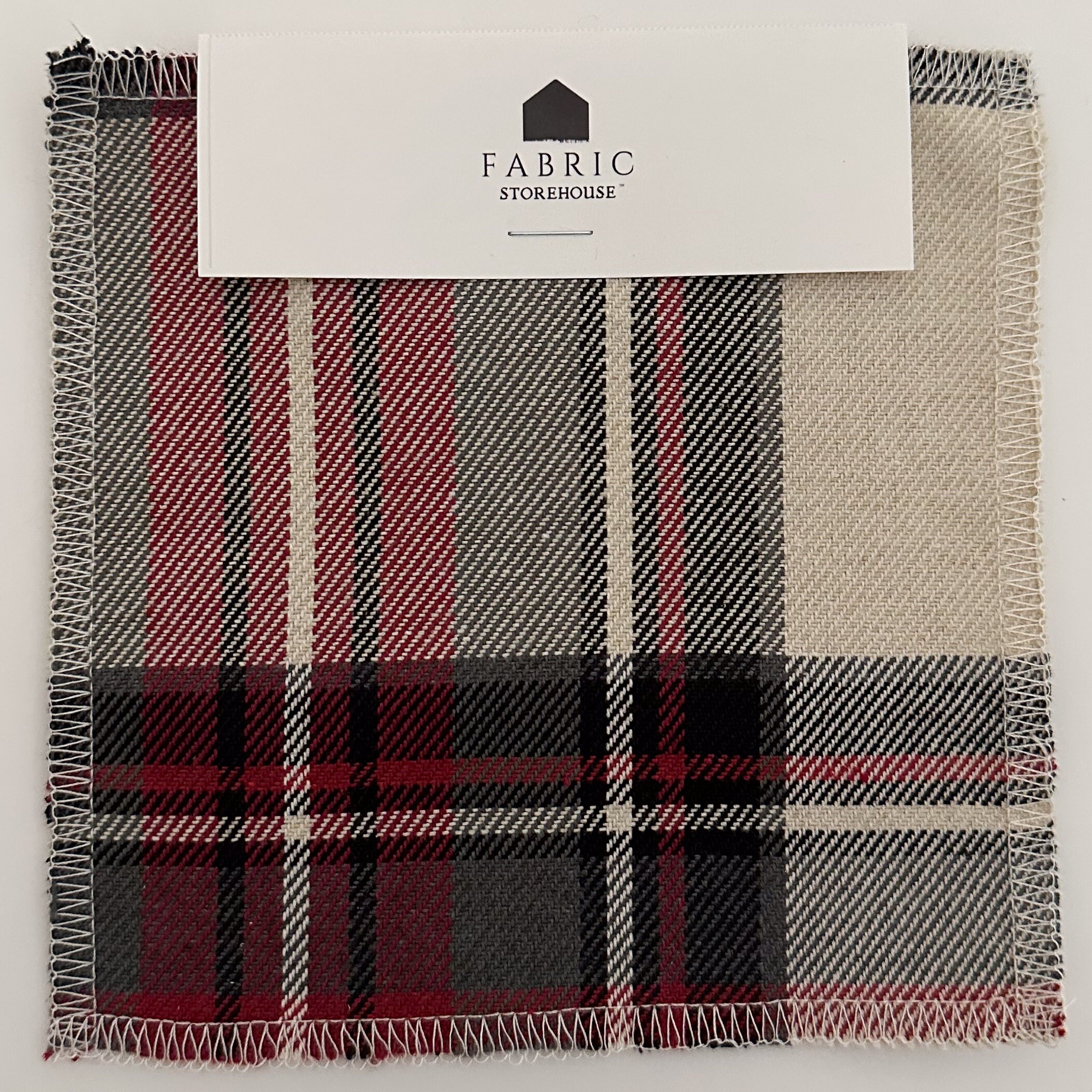 Red & Cream Plaid Fabric by the Yard - Etsy