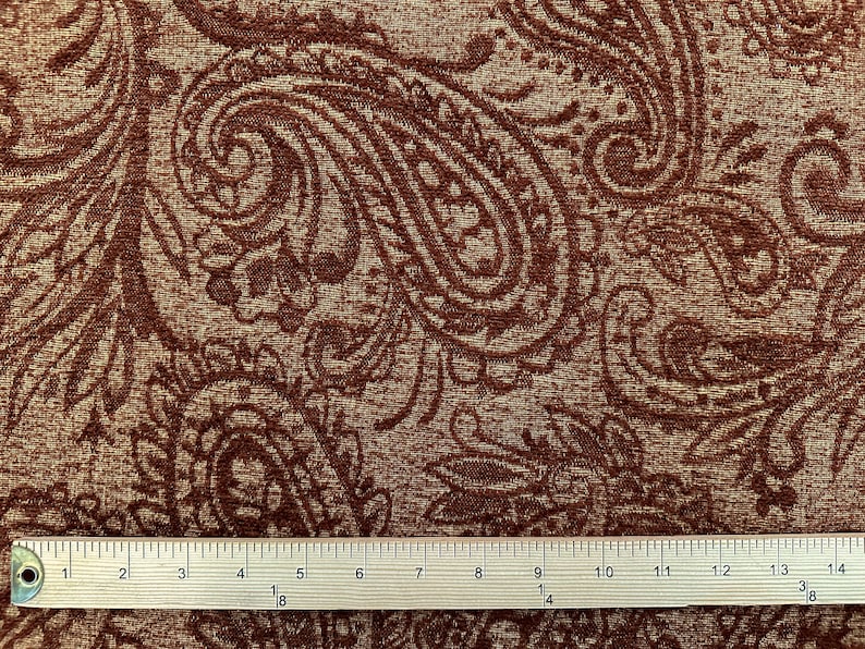 Rusted Paisley Velveteen | Fabric by the Yard, Upholstery, Sewing ...
