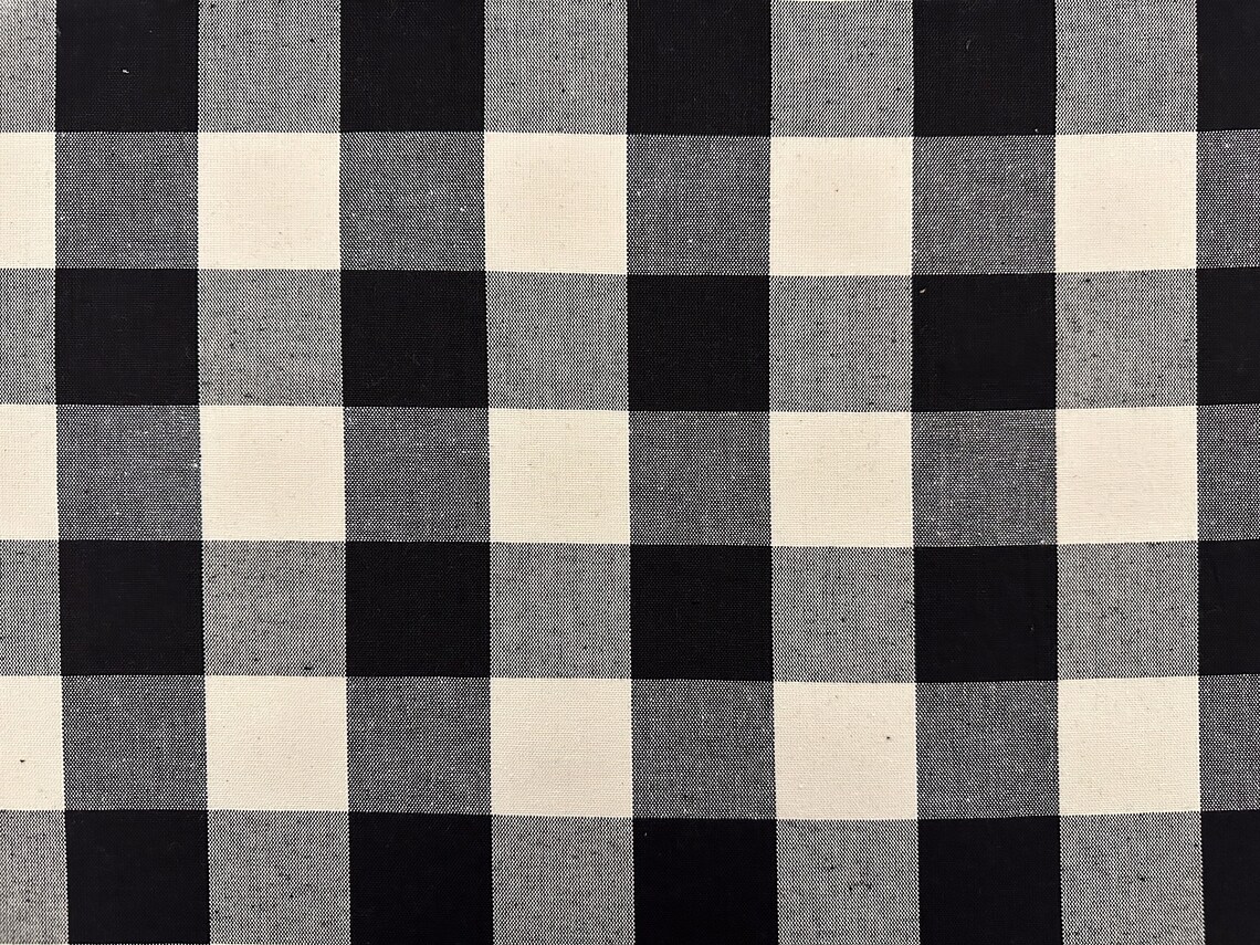 Black and White Buffalo Check | Fabric by the Yard, Upholstery, Sewing ...
