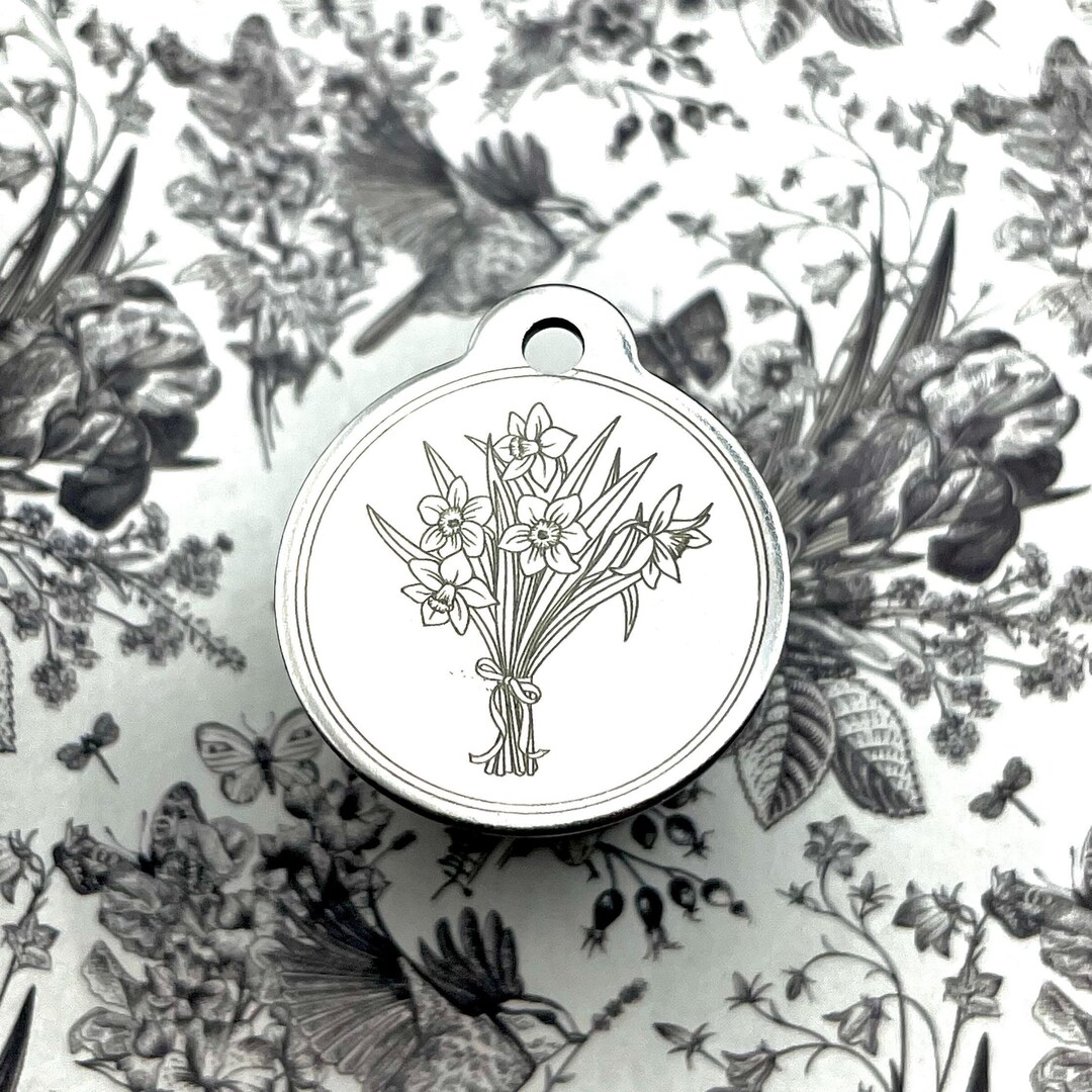 Custom Daffodil Pet ID Tag - Personalized Dog and Cat Name ...