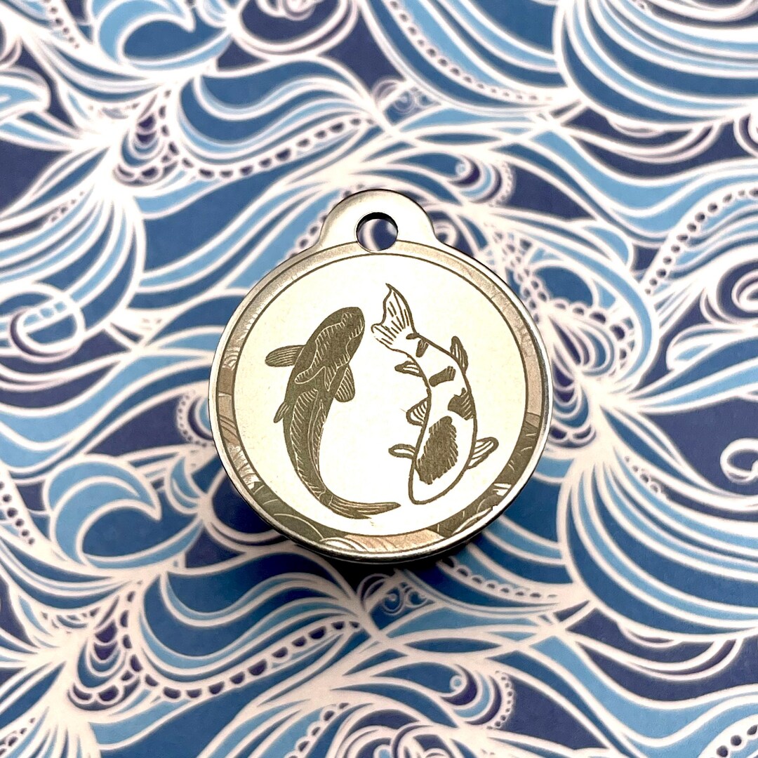 Koi Fish Pet Identification Tag - Personalized Dog and Cat Name Tag - Etsy