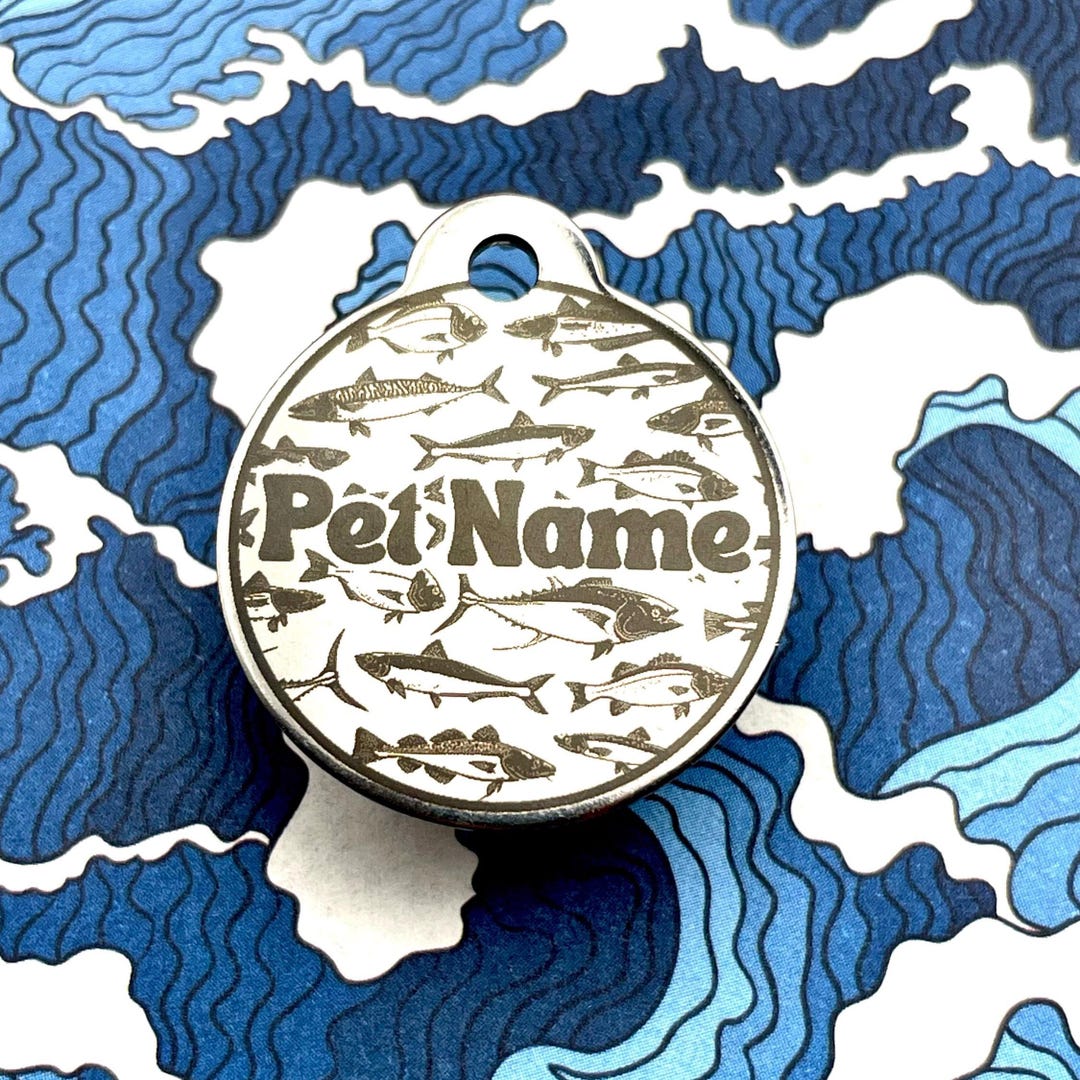 Fish Pet Identification Tag - Personalized Dog and Cat Name Tag - Etsy
