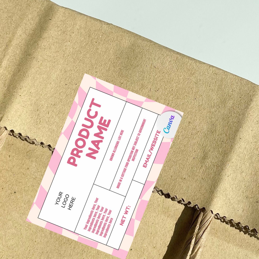 CUSTOM Cottage Food Label Template - Digital Download - Etsy