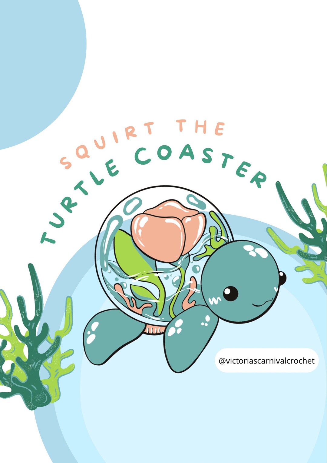 Squirt the Turtle Coaster Pattern - Etsy