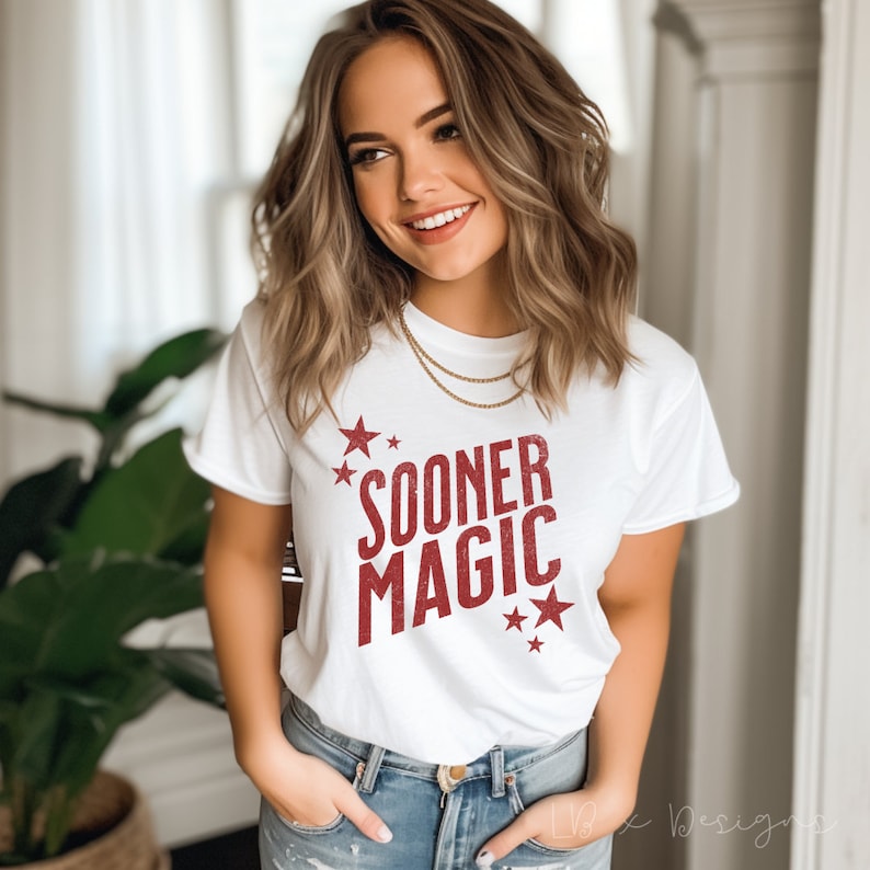 Sooner Magic Crimson T-shirt: Lucky Oklahoma Football Game Day - Etsy