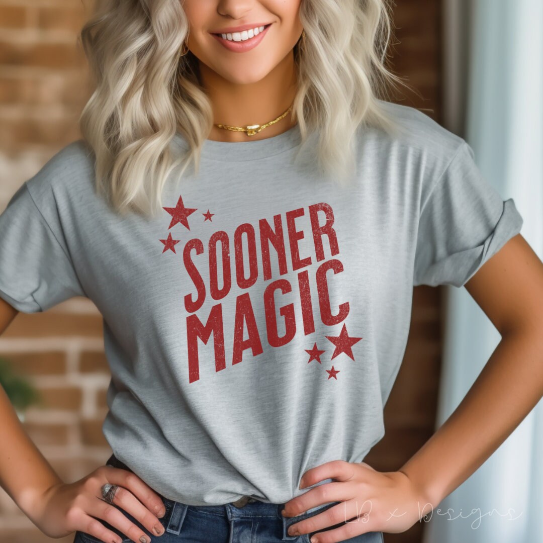 Sooner Magic Crimson T-shirt: Lucky Oklahoma Football Game Day - Etsy