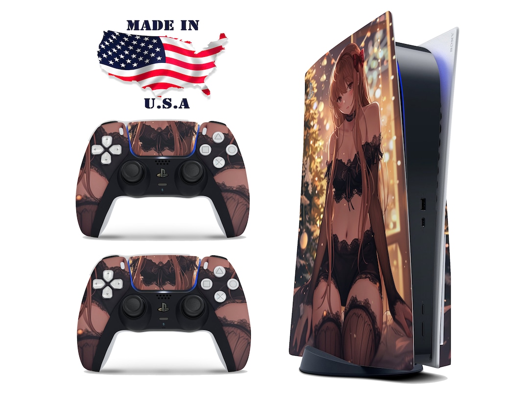 Sexy Anime Girl PS5 Disc Version Console & Controller Vinyl Skin Decal ...