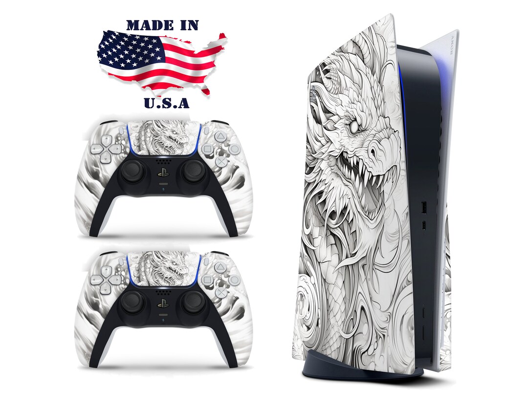 Dragon Sketch PS5 Disc Version Console & Controller Vinyl Skin - Etsy