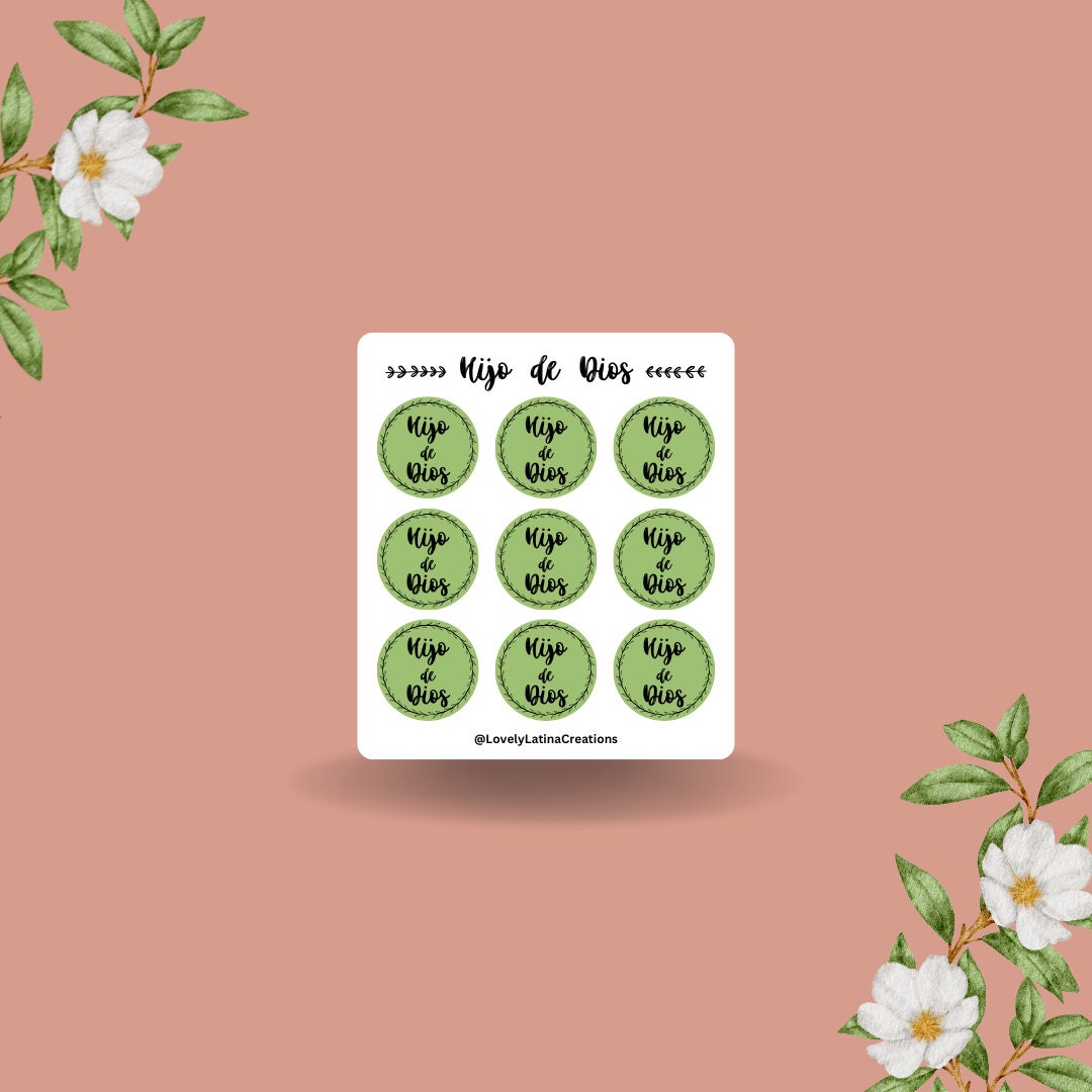 Hijo(a) De Dios Sticker Sheet, Soy Un Hijo De Dios Stickers, SUD ...