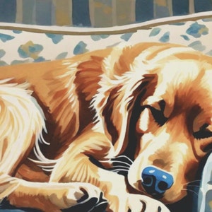 Preppy Golden Retriever Art Print, Dog Wall Art, Golden Retriever Gifts ...