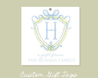 Personalized Family Crest Gift Tags, Custom Monogram Tags for Gifts ...