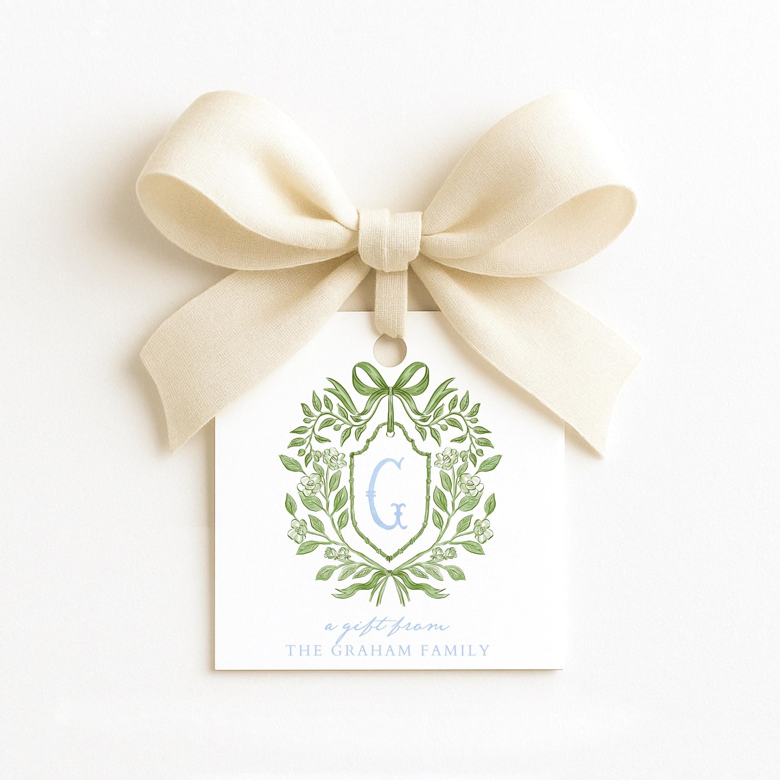 Personalized Family Crest Gift Tags, Custom Monogram Tags for Gifts ...