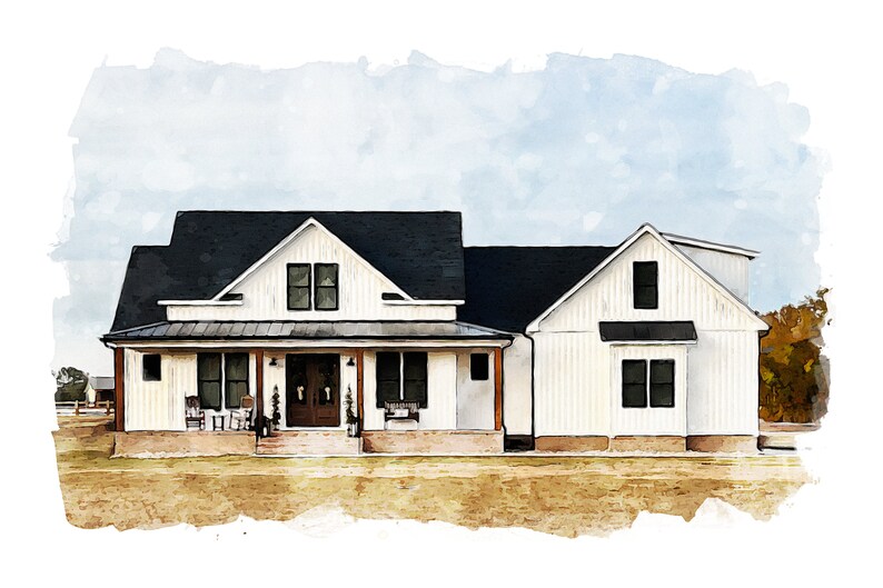 Our First Home Print, Homeowners Gift, Custom House Portrait, Digital ...