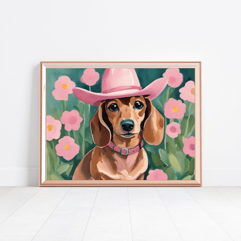 Preppy Wall Art Dachshund Art Dog Lover Gift Dog Wall - Etsy