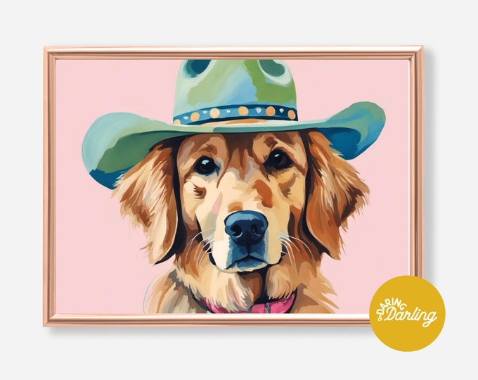 Golden Retriever Digital Print, Dog Nursery Decor, Golden Retriever ...