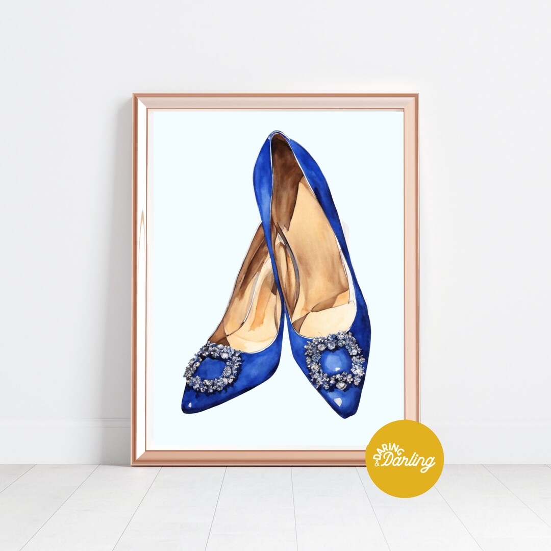 Fashion Wall Art, Digital Art, Designer Wall Art, Famous Blue Shoe ...
