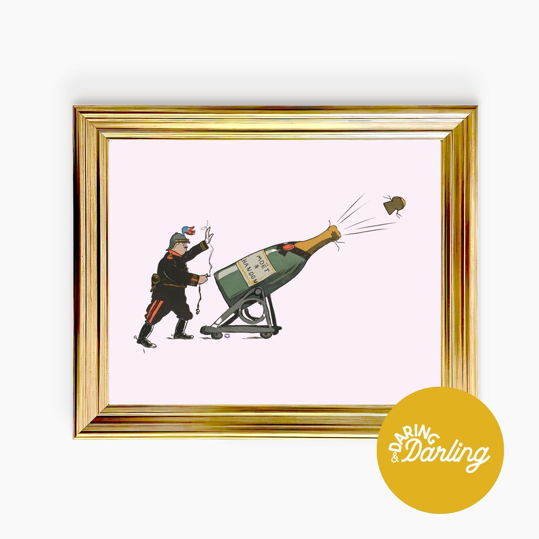 Champagne Art Print,cocktail Print, Bar Cart Decor, Bar Cart Print ...