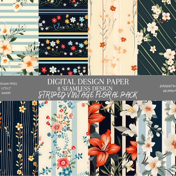 Printable Striped Wallpaper - Etsy