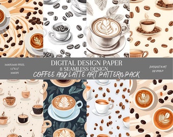 Coffee Paper Digital Coffee Paper Coffee Scrapbook Paper - Etsy