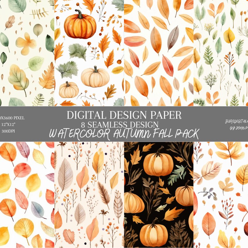 Fall Scrapbook Paper - Etsy