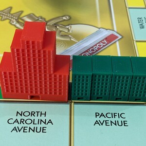 Skyscraper Hotel and Apartment Houses Monopoly Style 3D Printed (1 ...