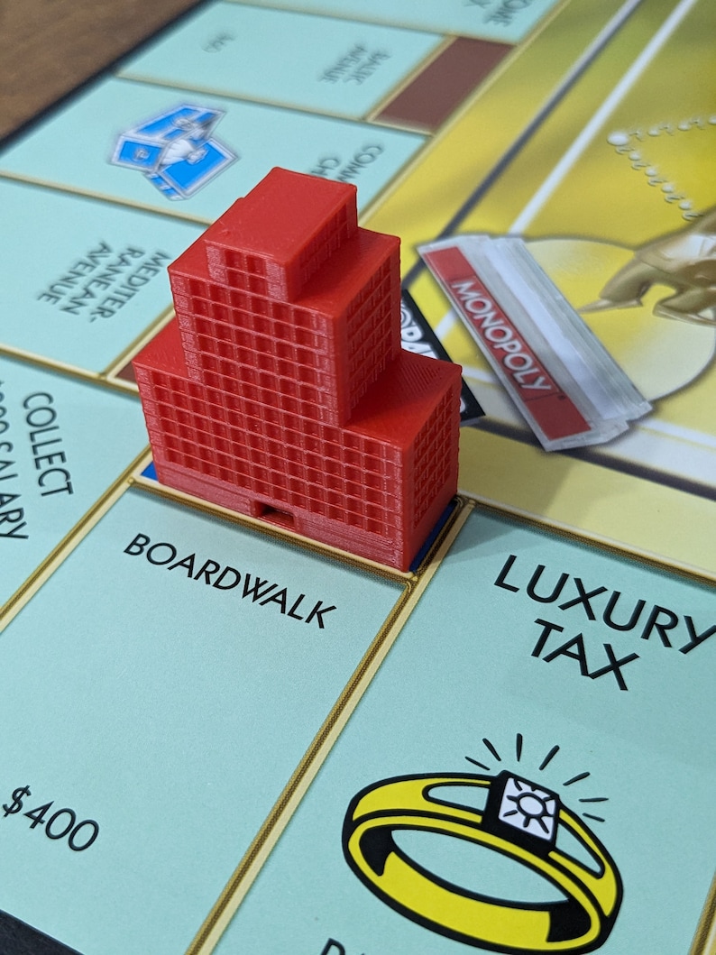 Skyscraper Hotel and Apartment Houses Monopoly Style 3D Printed (1 ...