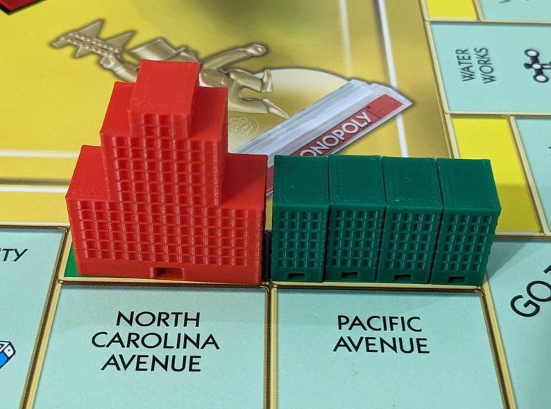 Skyscraper Hotel and Apartment Houses Monopoly Style 3D Printed (1 ...