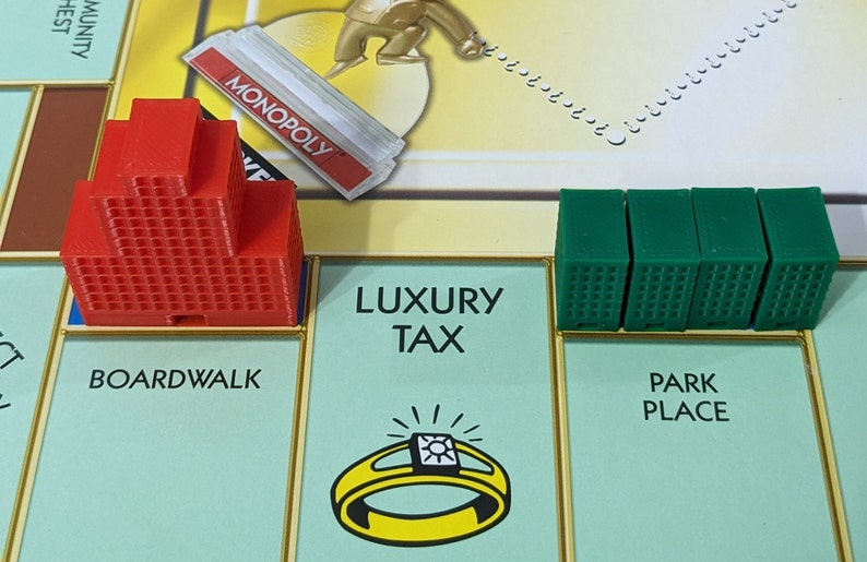 Skyscraper Hotel and Apartment Houses Monopoly Style 3D Printed (1 ...